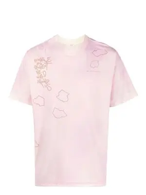 OBJECTS IV LIFE Graphic-print Distressed-effect T-shirt - Pink