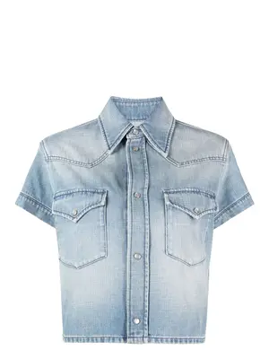 Saint Laurent Short-sleeve Denim Shirt - Blue