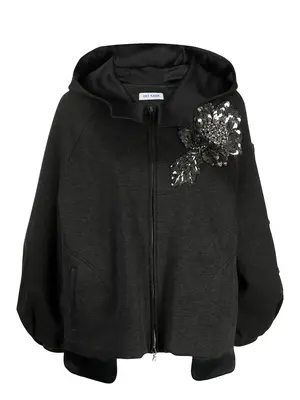Dice Kayek Flower-appliqué Jacket - Black