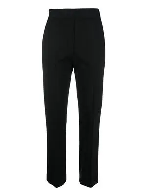MSGM Logo Waistband Cropped Trousers - Black