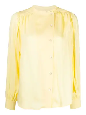 YVES SALOMON Gathered Detail Blouse - Yellow
