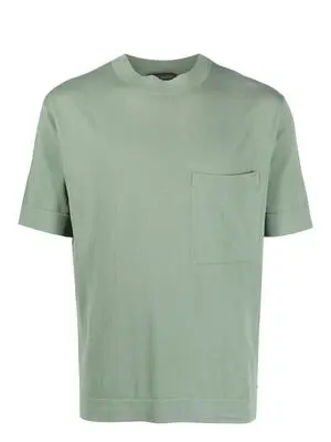 DELL'OGLIO Crew-neck Cotton T-shirt - Green