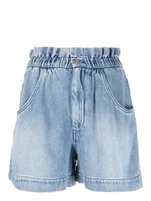 MARANT ETOILE Titea Paperbag Denim Shorts - Blue