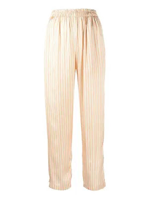 BAMBAH Stripe-print Straight-leg Trousers - Orange