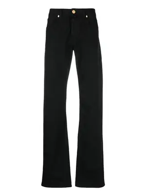 BILLIONAIRE Logo-crest Straight-leg Jeans - Black