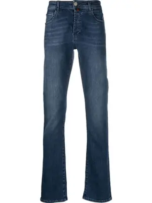 BILLIONAIRE Straight-leg Jeans With Embroidered Logo - Blue