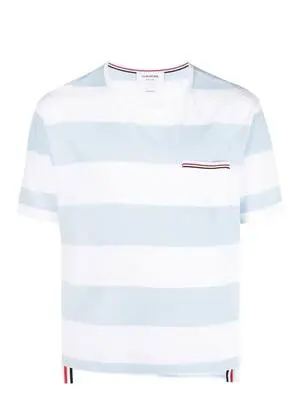 Thom Browne Rwb Pocket Striped T-shirt - Blue