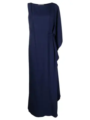 Alberta Ferretti One-shoulder Draped Maxi Dress - Blue