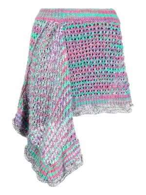 Attico Woven Asymmetric Miniskirt - Pink