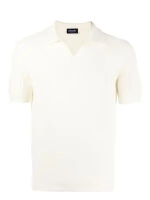 DRUMOHR Short-sleeve V-neck Polo Shirt - White