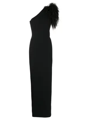 Rachel Gilbert Elcie One-shoulder Gown - Black