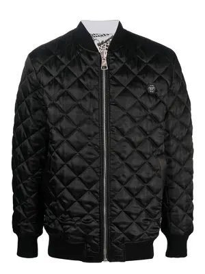 Philipp Plein Reversible Quilted Bomber Jacket - White