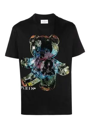Philipp Plein Rhinestone-embellished Teddy-print T-shirt - Black