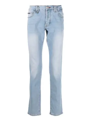 Philipp Plein Straight-cut Stonewashed Jeans - Blue
