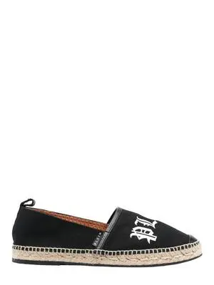 Philipp Plein Logo-print Canvas Espadrilles - Black