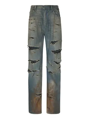 Dolce & Gabbana Ripped-detail Distressed Jeans - Blue