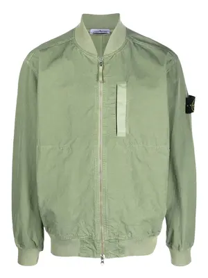 Stone Island Compass-motif Bomber Jacket - Green