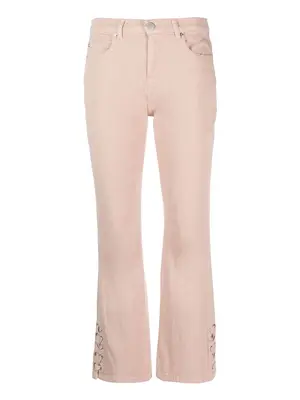 Pinko Lacing-detail Bootcut Jeans - Pink