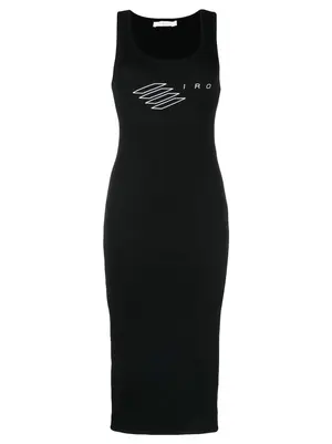 IRO PARIS Logo-print Fitted Dress - Black