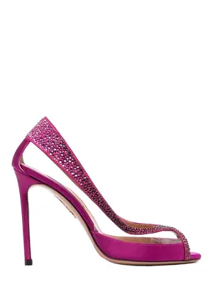 AQUAZZURA 105mm Crystal-embellished Pumps - Pink
