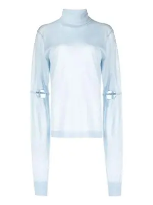 Helmut Lang Cut-out Cashmere Jumper - Blue