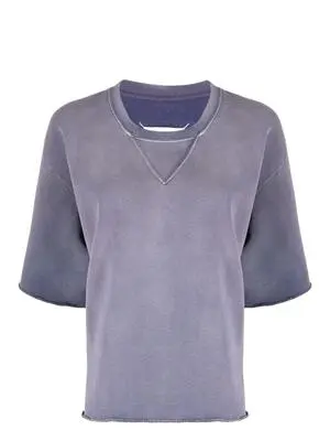 MAISON MARGIELA Short-sleeve Organic-cotton Sweatshirt - Purple