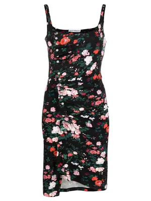Rabanne Floral-print Mini Dress - Black