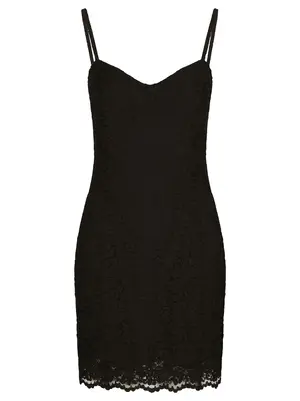 Dolce & Gabbana Cordonetto Lace Mini Dress - Black