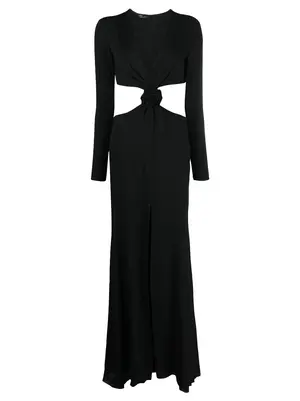 Blumarine Cut-out Panel Floor-length Dress - Black