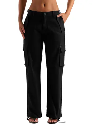 Naked Wardrobe Naked Wardrobe Stretch Cargo Pants Black