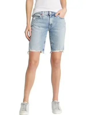 Ag Nikki Ripped Denim Bermuda Shorts - Apparition