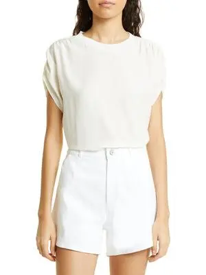 Cinq À Sept Cinq À Sept Lorainne Ruched Dolman Sleeve Silk Top Ivory