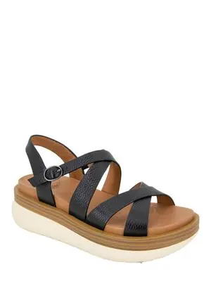Gentle Souls By Kenneth Cole Strappy Wedge Slingback Sandals - Black
