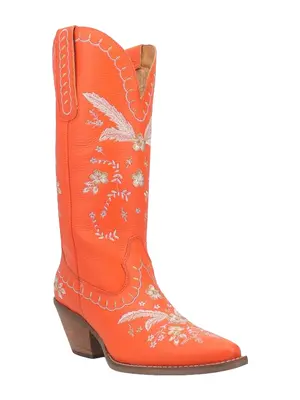DINGO Dingo Full Bloom Western Boot Orange