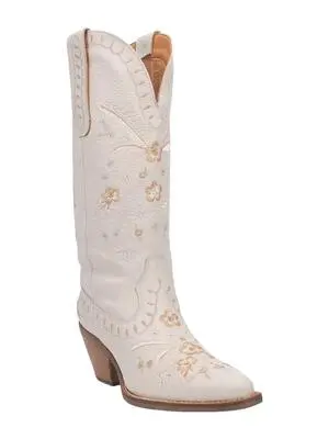 DINGO Full Bloom Western Boot - White