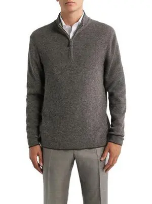 JACK VICTOR Jack Victor Daulac Quarter Zip Pullover Brown