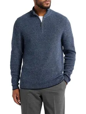 JACK VICTOR Jack Victor Daulac Quarter Zip Pullover Navy