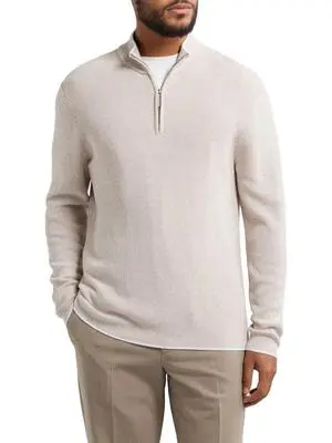 JACK VICTOR Jack Victor Daulac Quarter Zip Pullover Sand