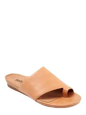 Softwalk SoftWalk® Corsica Leather Slide Sandal Beige Leather