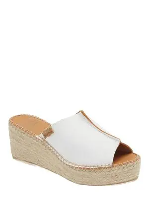 TONI PONS Ivonne Espadrille Platform Wedge Slide Sandal - Blanc/white