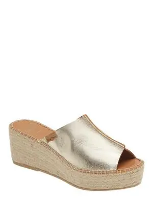 TONI PONS Ivonne Espadrille Platform Wedge Slide Sandal - Plati/platinum
