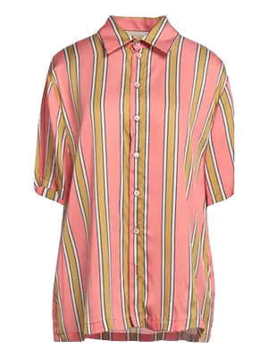 SEMICOUTURE Striped Viscose Shirt - Red