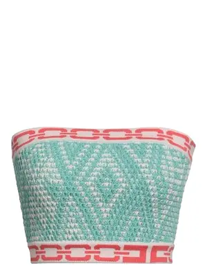 Elisabetta Franchi Knitted Tube Top - Blue