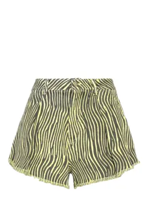 DIMORA Denim Zebra-Print High-Waisted Shorts