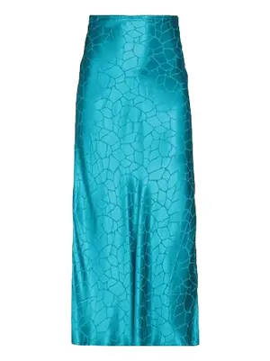 Andamane THE ANDAMANE Maxi Flared Skirt Turquoise