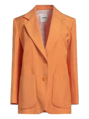 Sandro Woven Blazer - Orange
