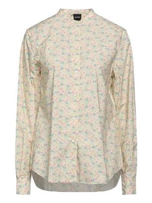 Aspesi Cotton Floral Mandarin Collar Shirt - Beige