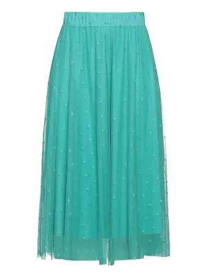 PEPITA Flared Polka Dot Midi Skirt - Green