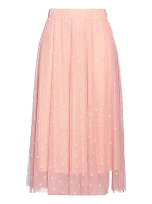 PEPITA PEPITA Flared Polka Dot Midi Skirt Pink
