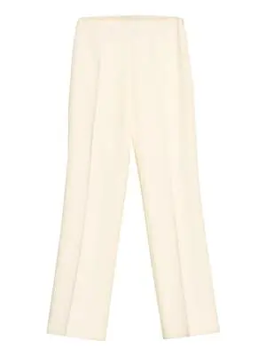 Akris Chris Pleated Straight-Leg Pants Ecru